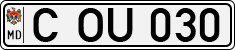 C OU 030, Ford Capri (Chişinău City) License plate of Moldova