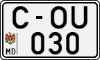 C OU 030, Ford Capri (Chişinău City) License plate of Moldova