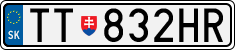 TT-832HR, Iveco EuroCargo (Trnava District) License plate of Slovakia