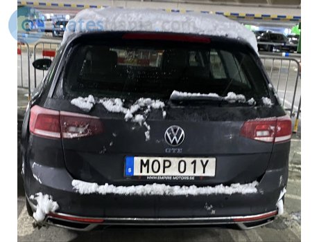 MOP 01Y, Volkswagen Passat , License plate of Sweden