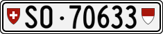 SO 70633, Mitsubishi Outlander (Solothurn) License plate of Switzerland