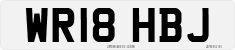WR18 HBJ, Toyota Prius (Bristol) License plate of the United Kingdom