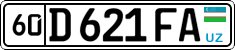 60 D 621 FA, Volvo FH (Andijan Region) License plate of Uzbekistan