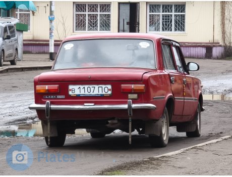 в 1107 ПО, Lada (VAZ) 2101 (Poltava Oblast) License plate USSR