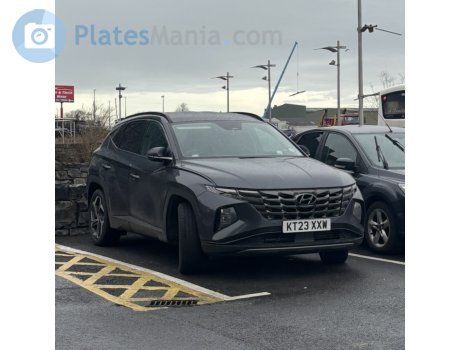 KT23 XXW, Hyundai Tucson (Northampton) License plate of the United Kingdom