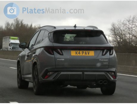 K4 PAV, Hyundai Tucson (Peterborough) License plate of the United Kingdom