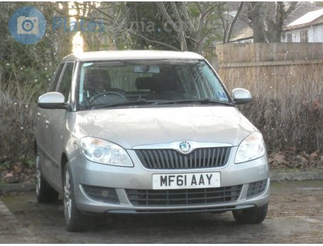 MF61 AAY, Skoda Fabia (Manchester) License plate of the United Kingdom