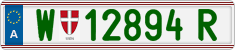 W 12894 R, Tesla Model 3 (Vienna City) License plate of Austria