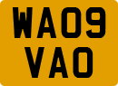 WA09 VAO, Honda Stream (Exeter) License plate of the United Kingdom