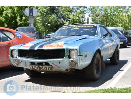 FND 367F, AMC AMX (Manchester) License plate of the United Kingdom