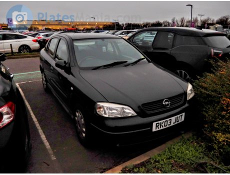 RK03 JUT, Opel Astra (Reading) License plate of the United Kingdom