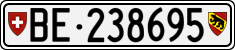 BE 238695, Skoda Octavia (Bern) License plate of Switzerland