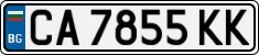 CA 7855 KK, Opel Corsa (Sofia City Province) License plate of Bulgaria