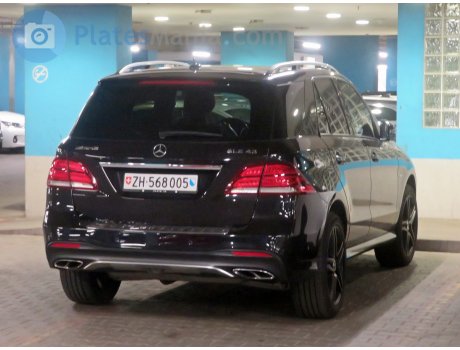 ZH 568005, Mercedes-Benz GLE (Zurich) License plate of Switzerland