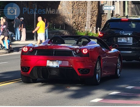 5, Ferrari F430 (Hawaii) License plate of the USA