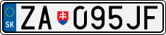 ZA-095JF, Mercedes-Benz Actros (Žilina District) License plate of Slovakia