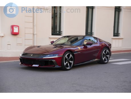 202B, Ferrari 12Cilindri , License plate of Monaco