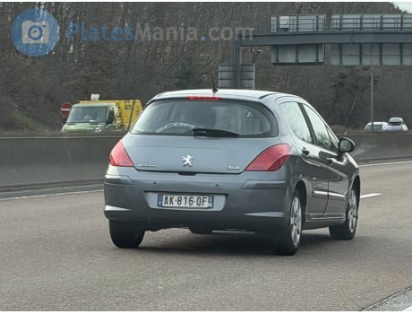 AK-816-QF, Peugeot 308 (Alpes-de-Haute-Provence) French license plate