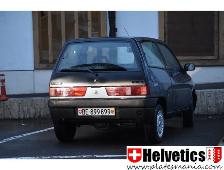 BE 899899, Autobianchi Y10 (Bern) License plate of Switzerland