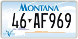 46-AF969, Ferrari 308 (Montana / Granite) License plate of the USA