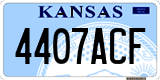 4407ACF, Volvo S60 (Kansas) License plate of the USA