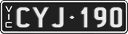 CYJ-190, Land Rover Range Rover Velar (Victoria) License plate of Australia