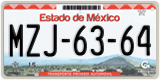 MZJ-63-64, Mazda 6 (Mexico) License plate of Mexico