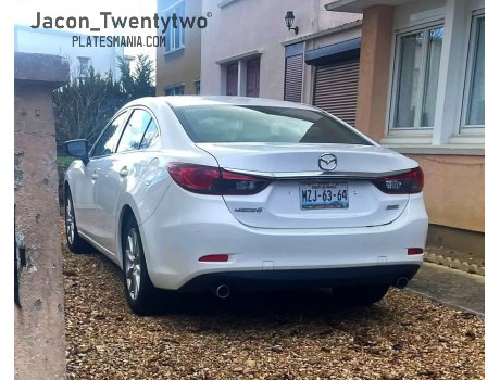 MZJ-63-64, Mazda 6 (Mexico) License plate of Mexico