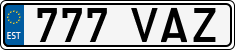777 VAZ, Lada (VAZ) 2108 , License plate of Estonia